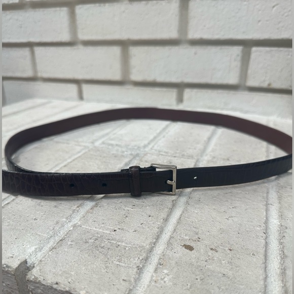 Coach | Accessories | Coach Belt Brown Womens Silver Buckle Skinny ...